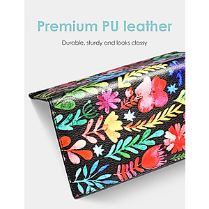 Zreal Checkbook Cover for Men & Women, Premium Vegan Leather Checkbook Holder Slim Wallets for Top & Side Tear Duplicate Checks with RFID Blocking (Flower)