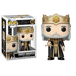 POP House of Dragon - Viserys Targaryen Funko Vinyl Figure (Bundled with Compatible Box Protector Case), Multicolored, 3.75 inches