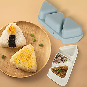 HIBILDER 6 in 1 Onigiri Mold Triangle Sushi Mold Once Quickly Make 6pcs Sushi - Multifunctional Rice Ball Mold for Making and Storing Sushi