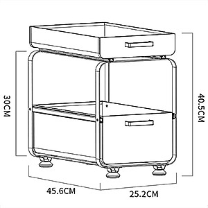 HytTer Sinks Under Sink Organizers,Kitchen Cabinet Organization,2 Tier Cabinet Shelf and Bathroom Organizer Rack for Kitchen Spices Cleaning Supplies Cosmetics/Black