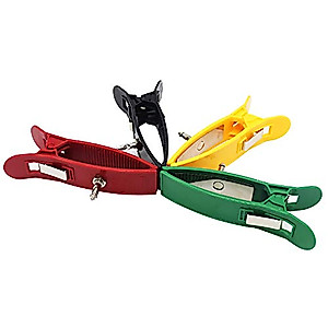 Electrodes Multiple Color Limb Clamp,Universal ECG/EKG Reusable Adapter Nickel Limb Clamp Electrodes, Both 4.0 and 3.0mm Adult Size (4pcs/Set)