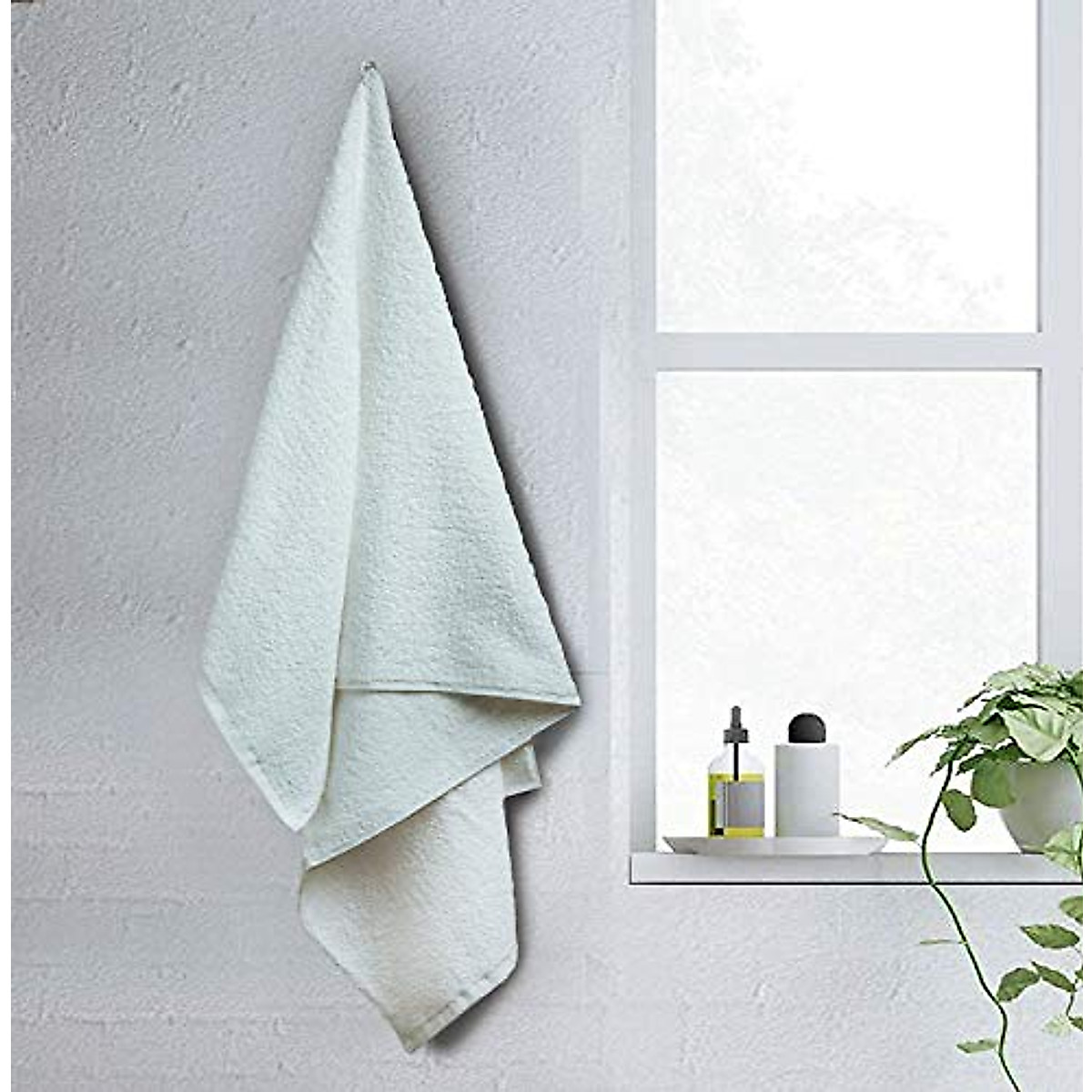 Cotton Bath Towels Set White 22" x 44" Pack of 6 Ultra Soft 100% Cotton Bath Towel White Highly Absorbent Daily Usage Bath Towel Ideal for Pool Home Gym Spa Hotel