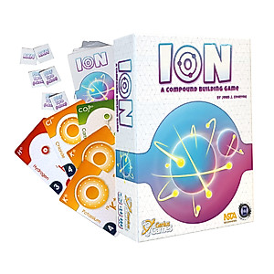 Genius Games Ion: A Compound Building Game (2nd Edition) - A Chemistry Card Drafting Game About Cations, Anion, Noble Gases - Science Accurate Board Game for High School Students, Teachers and Adults