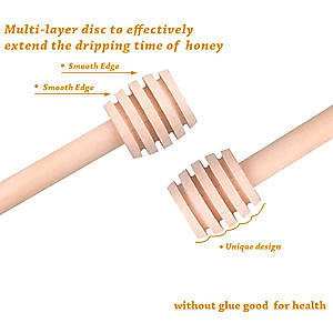 Premium 50-Pack 3 Inch Mini Wooden Honey Dipper Stick, Individually Wrapped,Pefect for Wedding Shower Party Favors Honey Jar spoon or Honey Wands mini