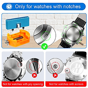 JOREST Watch Battery Replacement Tool Kit, Watch Wrench Back Remover for Rotate Open Watch Cover, Watch Case Opener Set with Watch Back Remover Holder, Only for Grooved Watches