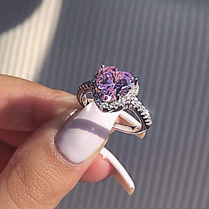 Fashion Ring Purple Diamond Ring Exquisite All-Match Ring, Black Color Zirconium Ring Exquisite Jewerly Womens Mens Gifts Halloween Christmas Birthday