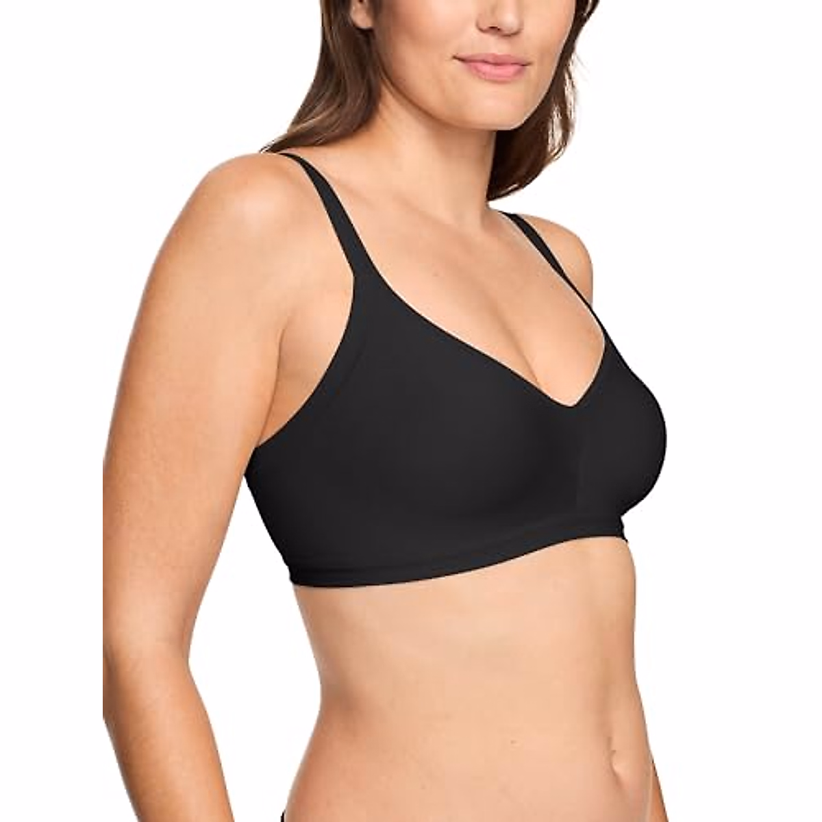 Warner's womens Easy Does It Underarm Smoothing With Seamless Stretch Wireless Lightly Lined Comfort Rm3911a Bra, Rich Black, Large US