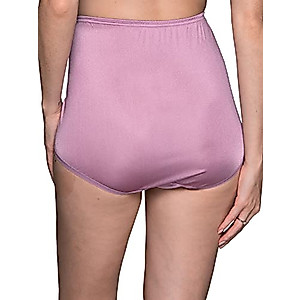 Vanity Fair Women's Perfectly Yours High Waisted Brief Panties, Nylon-Orchid Dream/Cashmere/White, 6