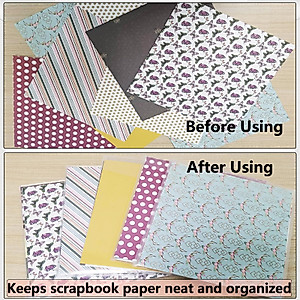 Cldamecy 12 Pieces Transparent Scrapbook Organizer Envelopes Storage Pockets Sleeves for Storing 12 x 12 inch Paper,Cardstock,Vinyl Scraps with 60 pcs Label Stickers
