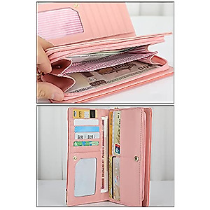 SQX Totoro Wallets Women Wallets Cartoon Card Holder Coin Purse Zipper and Hasp Clutch Long Wallet (Color : Black), 19x9x3cm