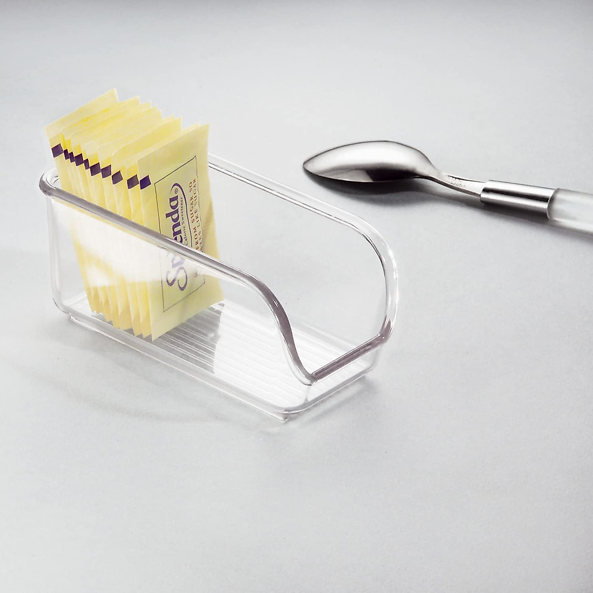 iDesign BPA-Free Plastic Sugar Packet Holder and Organizer, The Linus Collection - 2.25" x 4.5" x 2", Clear