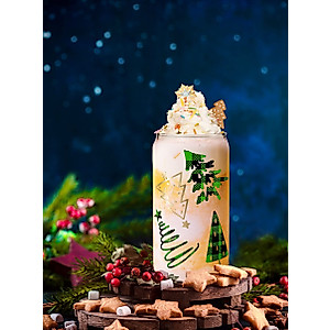 ANOTION Halloween Mugs - 18oz Halloween Ghost Decorations Glass Cups Tumbler for Iced Coffee, Glassware Cookie Jar Decor Gift Drinking Water Bottles