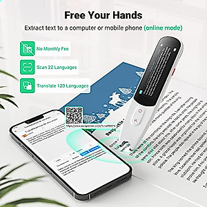 SVANTTO Pen Scanner, Text to Speech Device for Dyslexia, OCR Digital Highlighter Reader Pen, Exam Reading Pen, Bluetooth Langage Translator, No Monthly Fee