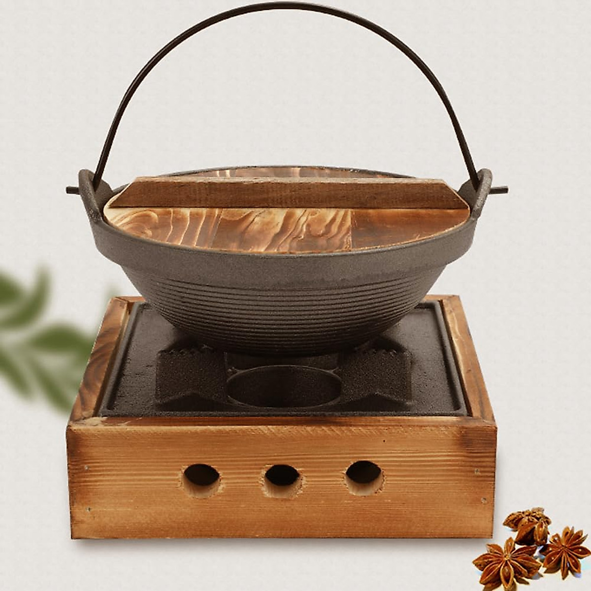 Cast Iron Nabe Pot Iron Soup Pot Cast Iron Stock Pot Non- Stick Cooking Pot Soup Pot Japanese Hot Pot Saucepan Stew Pot Casserole Pot Oven Pot With Furnace Sukiyaki Hot Pot Sukiyaki Hot Pot