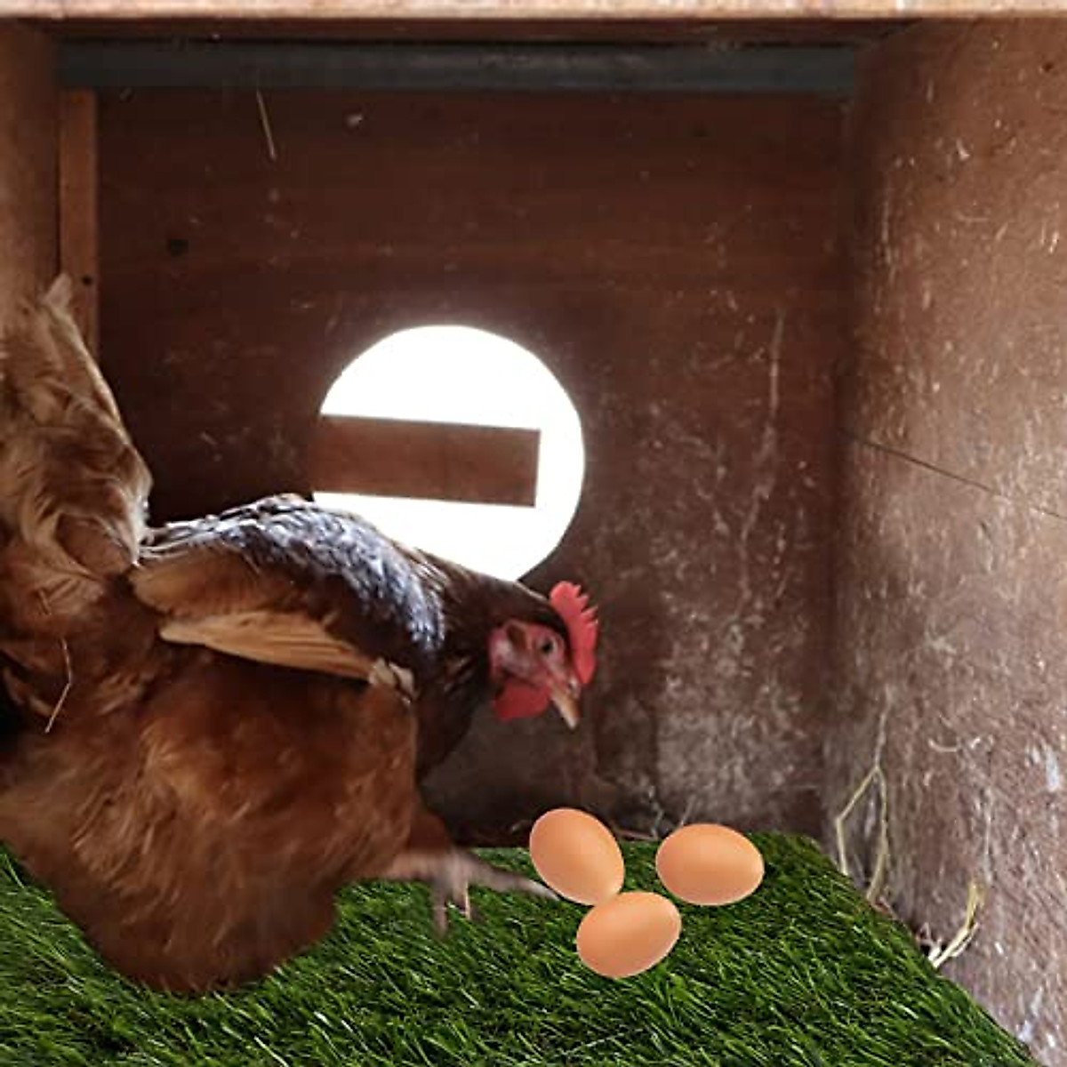 MUYG Washable Chicken Nesting Pads Artificial Grass Rug Carpet Cuttable Chickens Nest Box Bedding Liners for Hen Coop Egg Duck Reed Chicken Goose(4 PCS)