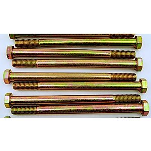 (6) Hex Head 5/8-11 x 9 Grade 8 Bolts Yellow Zinc Cap Screws