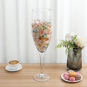 MyGift 20 Inch Oversized Wine Glass Vase, Decorative Novelty Wine Glass Cork Holder Decor