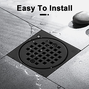 Shower Drain Flange Kit Compatible with Schluter Systems kerdi Shower Drain, with Vertical ABS 2 Inch Flange, ABS Plastic Pipe, Corners and Seals, CUPC Certification, Matte Black