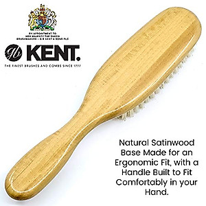Kent LS9D Ladies Finest Hair Brush for Women - Boar Bristle Hair Brush Made of Satinwood and Soft Boar Bristle for Thin Hair - Luxury Royal Styling Brush, Straightening Brush, and Smoothing Brush