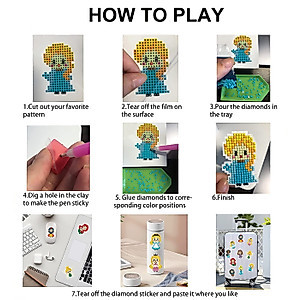 Anylife 19 Pieces Diamond Painting Stickers for Kids Princess, Unicorn Diamond Art Sticker Kits for Girls,Adults