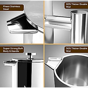 Utopia Kitchen - 304 Grade Stainless Steel French Press Coffee Maker 34oz (1 Litre) with 4 Level Filtration System - Double Wall Insulated Coffee Press with 2 Extra Filters - Silver