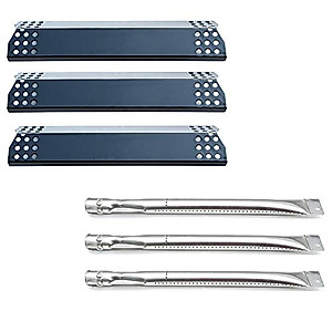 Direct Store Parts Kit DG255 Replacement for Sunbeam,Nexgrill,Grill Master 720-0737 720-0697 Gas Grill Repair Kit (3-Pack) Stainless Steel Burners & Porcelain Steel Heat Plates