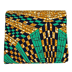 African Fabric 100% Cotton Ankara Wax Print Fabric 6 Yards Cloth for Party Dress