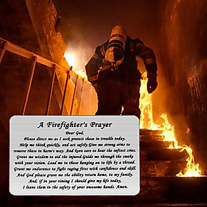 WSNANG Firefighter's Prayer Metal Wallet Insert Card Military Jewelry Gifts for Firefighter Hero Fireman Graduation Gift (Firefighter's Prayer WC)