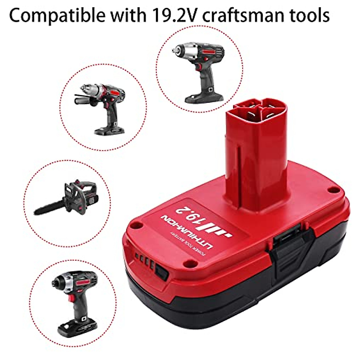 3.0Ah 19.2V DieHard C3 Battery Compatible with Craftsman 19.2 Volt Battery Lithium ion 11375 11376 130279005 1323903 130211004 130279003 130279017 315.115410 315.11485 315.PP2011 315.PP2020 2 Pack