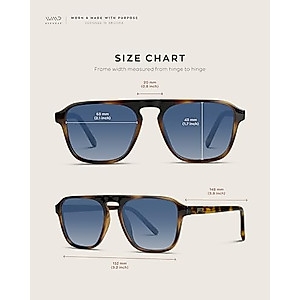 WearMe Pro Polarized Aviator One-Bridge Modern Square Mens Sunglasses (Tortoise Brown/Blue Gradient Lens)