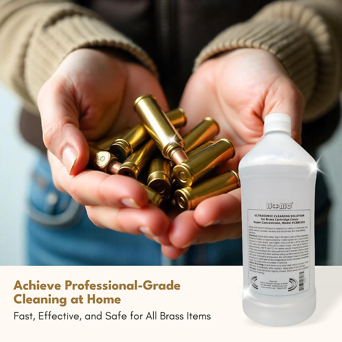 iSonic CSBC001 Ultrasonic Brass Cleaning Solution Super Concentrate, 1Qt Bottle