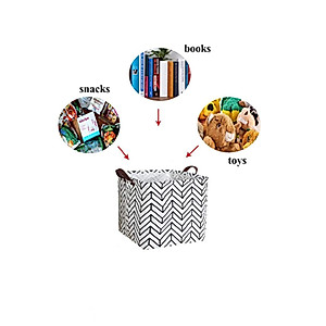 A person who loves life Square canvas toy storage box storage basket, foldable storage basket storage box for organizing children's toys and clothing, books, gift baskets