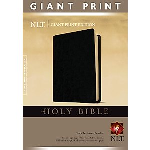 Holy Bible, Giant Print NLT (Imitation Leather, Black, Red Letter)