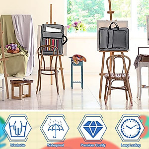 2 Pcs Art Portfolio Case, Art Portfolio Bag 16 x 18 Inch, Art Bag Organizer Backpack with Handle for Kids Artwork Children Drawing Lesson, Sketchbook Drawing Pencil Case Poster Board Project, Gray