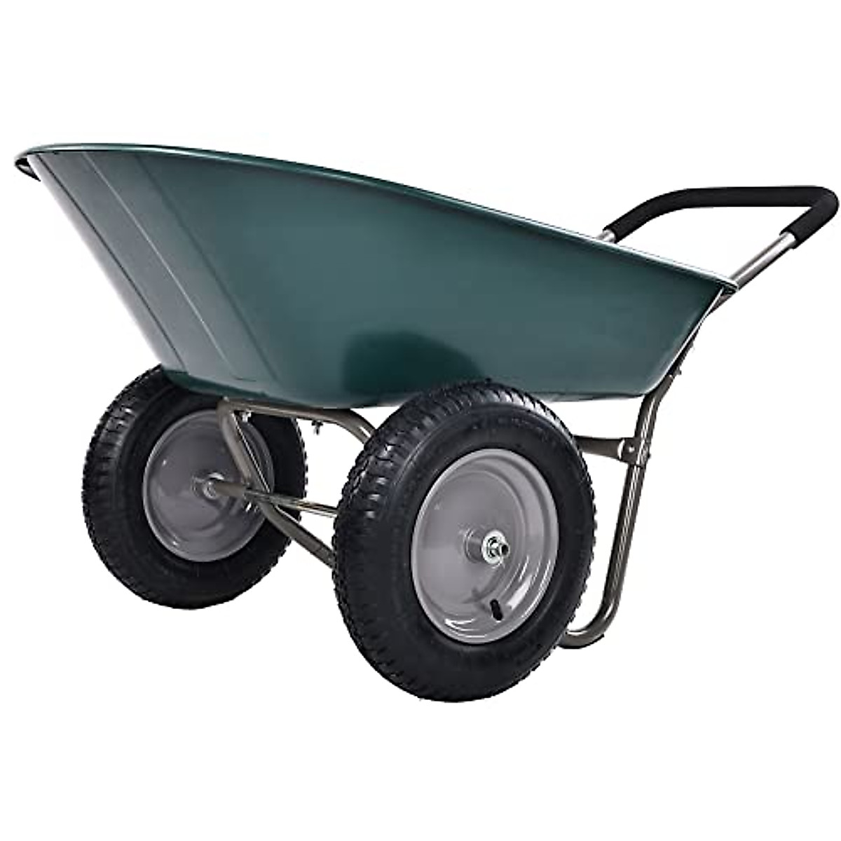 BalanceFrom Dual-Wheel Home Garden Yard Utility Wheelbarrow Cart with Built-in Stand