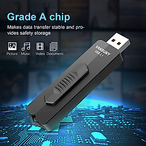 Vansuny USB 3.1 Flash Drive 128GB, 400MB/s Super Speed Flash Drive, USB 3.1 Gen 2 Solid State USB Drive, Retractable Thumb Drive, Metal USB Memory Stick, Portable Jump Drive