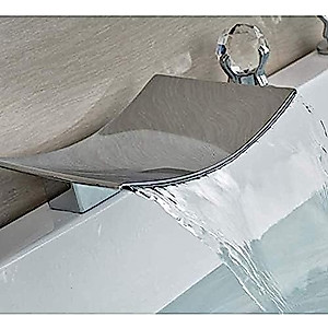 Kitchen Taps Kitchen Tap Faucet Deck Mounted Polish 5 Piece Bathtub Faucet with Handheld Shower Mixer Tap