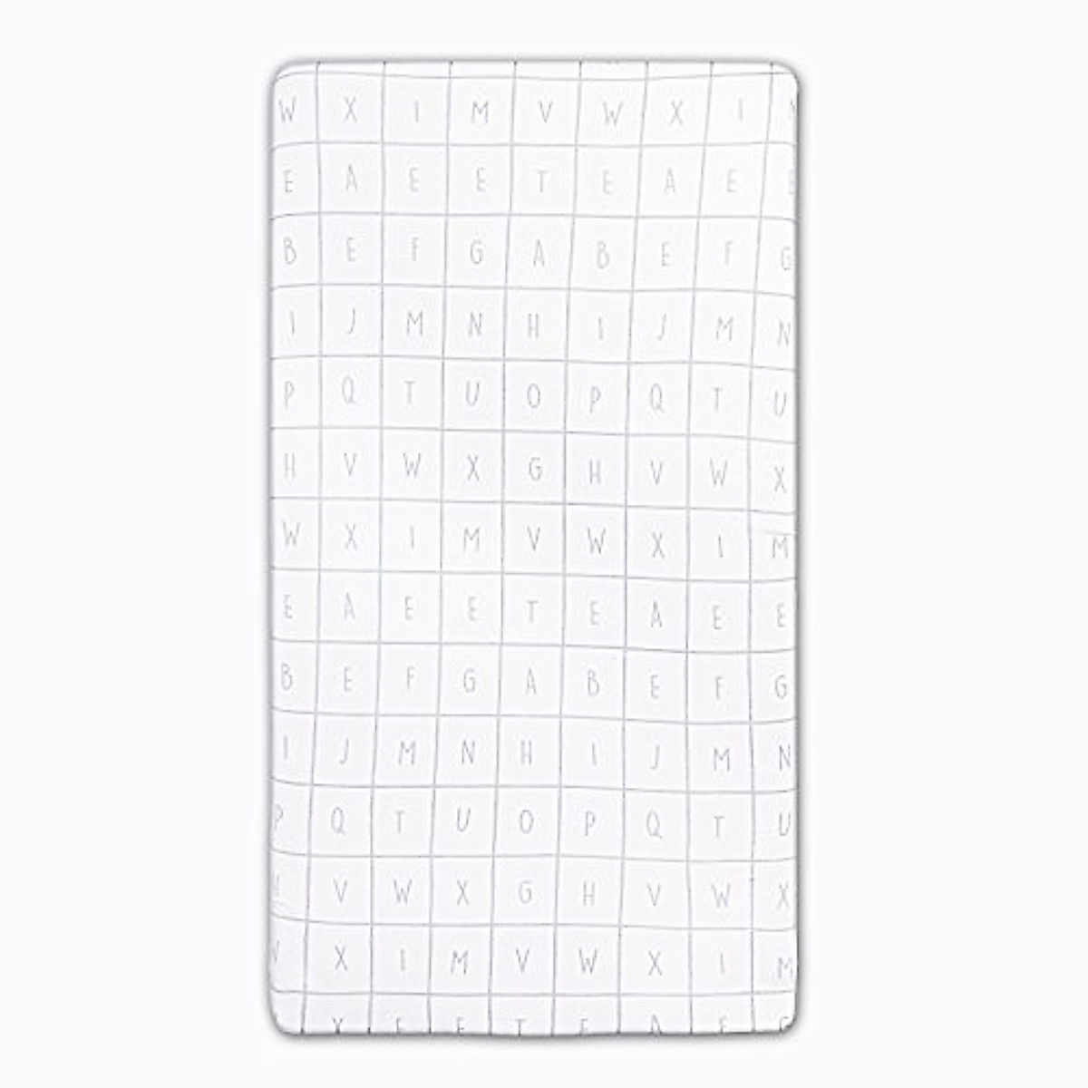 TEALBEE Baby: 100% Organic Cotton Fitted Crib Sheet for Standard Crib Mattress - Softest Hypoallergenic Breathable Cribsheet - Gender Neutral Nursery for Boy or Girl (White & Grey)