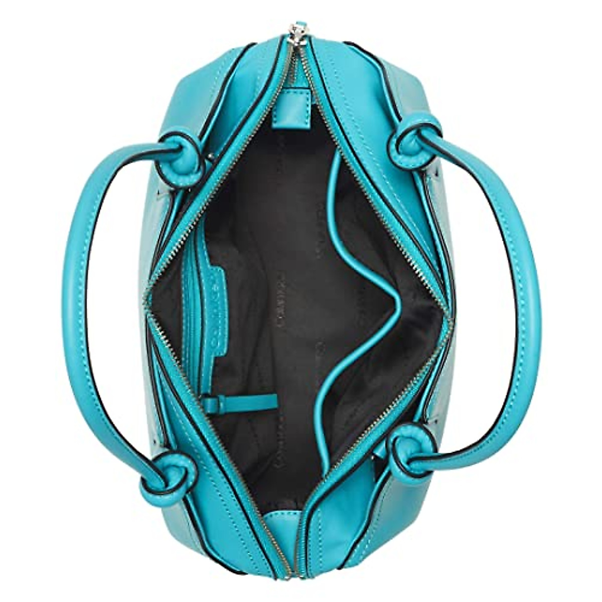 Calvin Klein Tinley Top Zip Satchel, Turquoise/White/Black