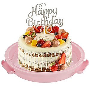 Dicunoy 24 Cupcake Carrier for Transport, Tall Cake Carrier Holder with Handle, 3 Tier Portable Desserts Storage Transporter Container Box with Lid for Pie, Cookies, Christmas, Thanks Giving Day