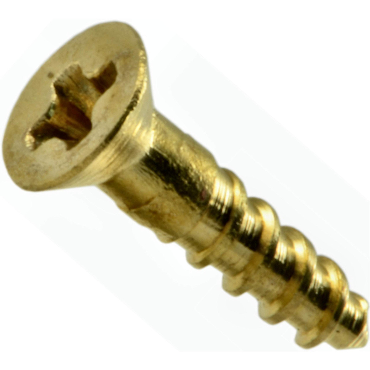 Hard-to-Find Fastener 014973125608 Phillips Flat Wood Screws, 2 x 3/8, Piece-100,Brass