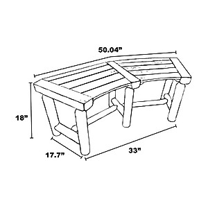 Leigh Country Aspen Curved Bench, Natural