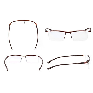 Agstum Pure Titanium Half Rimless Business Glasses Frame Eyeglasses Clear Lens