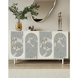 HomKihapai Tree Wallpaper Peel and Stick Wallpaper Forest Wallpaper Jungle Wallpaper Waterproof Wallpaper for Bathroom Mural Wallpaper Stick on Wallpaper (Light, 17.7in x 32.8ft)