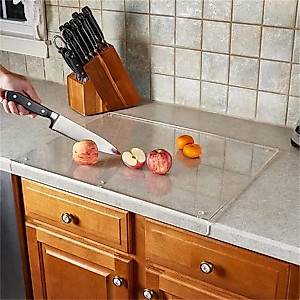 Acrylic Cutting Boards for Kitchen Counter, 18 x 16 Inch Clear Cutting Board for Countertop with Lip, Non Slip Cutting Board Countertop Protector for Home Restaurant (18"x16")