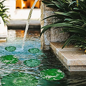 FFNIU 12Pcs Lily Pads for Ponds, Artificial Floating Foam Lotus Leaves, Lily Pads Foliage Pond Decor for Koi Fish Pool Patio Aquarium