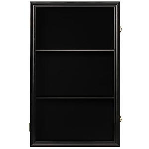 DisplayGifts Display Case Cabinet to Hold Bobble Head Bobblehead Wobbler Figurine Baseball Cubes, (Black)