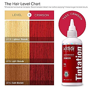 Kiss Tintation Semi-Permanent Hair Color 5 Ounce (Crimson (2 Pack))