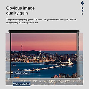 Annibells Manual Pull Down Projector Screen 60inch Video Projection Screens Outdoor Indoor Easy to Install 3D 4K 16:9/4:3 HD Movie Screen for Home Party Office Gaming-16:9