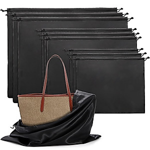 Peohud 9 Pack Dust Bags for Handbags, Purse Dust Cover Bag with Drawstring, Silk Cloth Travel Storage Pouch for Handbags Purse Shoulder Bags Shoes Boots